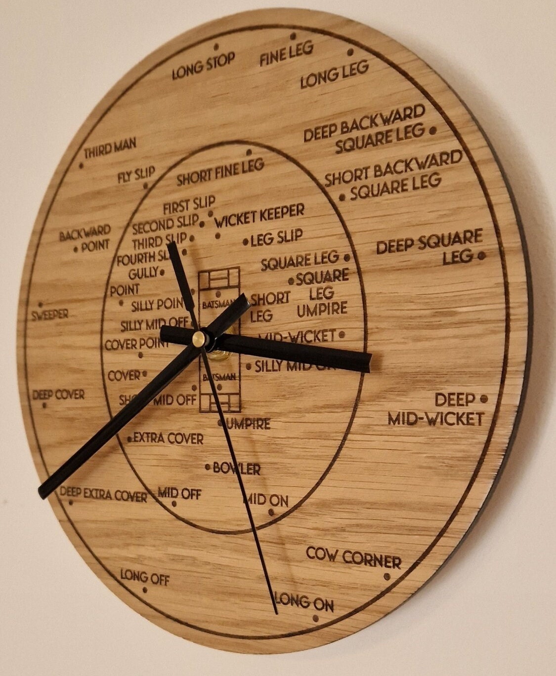 Oak Cricket Fielding Clock, Oak Wooden Clock, Cricket Clock ...