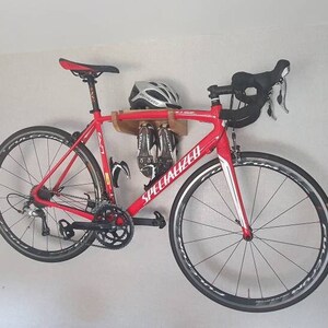 Handmade Solid Oak Wall Mounted Bike Rack With Storage Shelf - Etsy