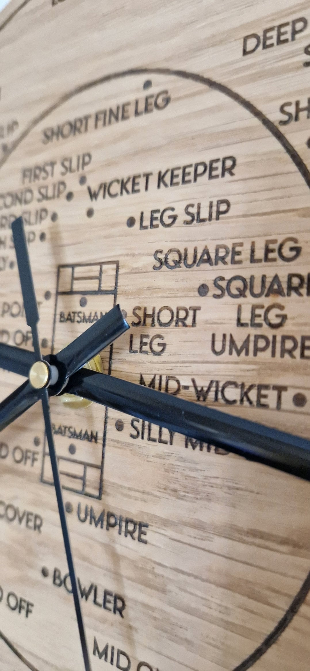 Oak Cricket Fielding Clock, Oak Wooden Clock, Cricket Clock ...