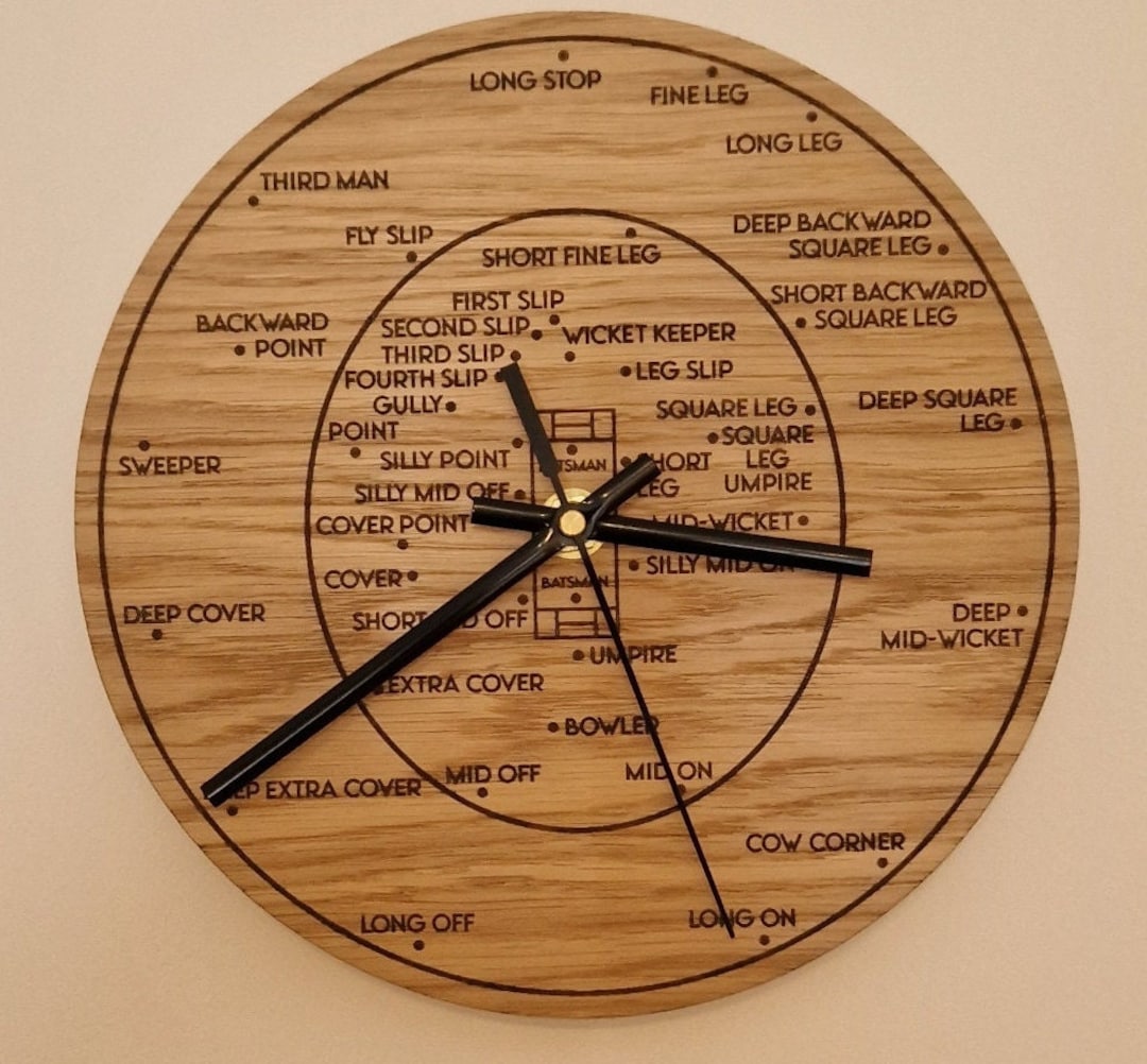 Oak Cricket Fielding Clock, Oak Wooden Clock, Cricket Clock ...