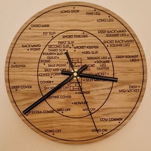 Oak Cricket Fielding Clock, Oak Wooden Clock, Cricket Clock ...