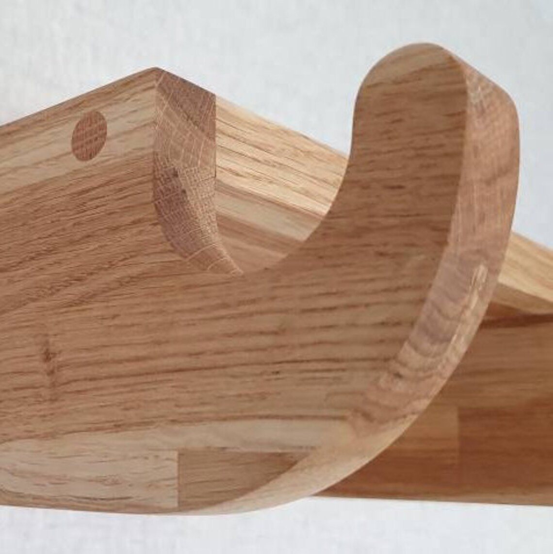 Handmade Solid Oak Wall Mounted Bike Rack With Storage Shelf - Etsy