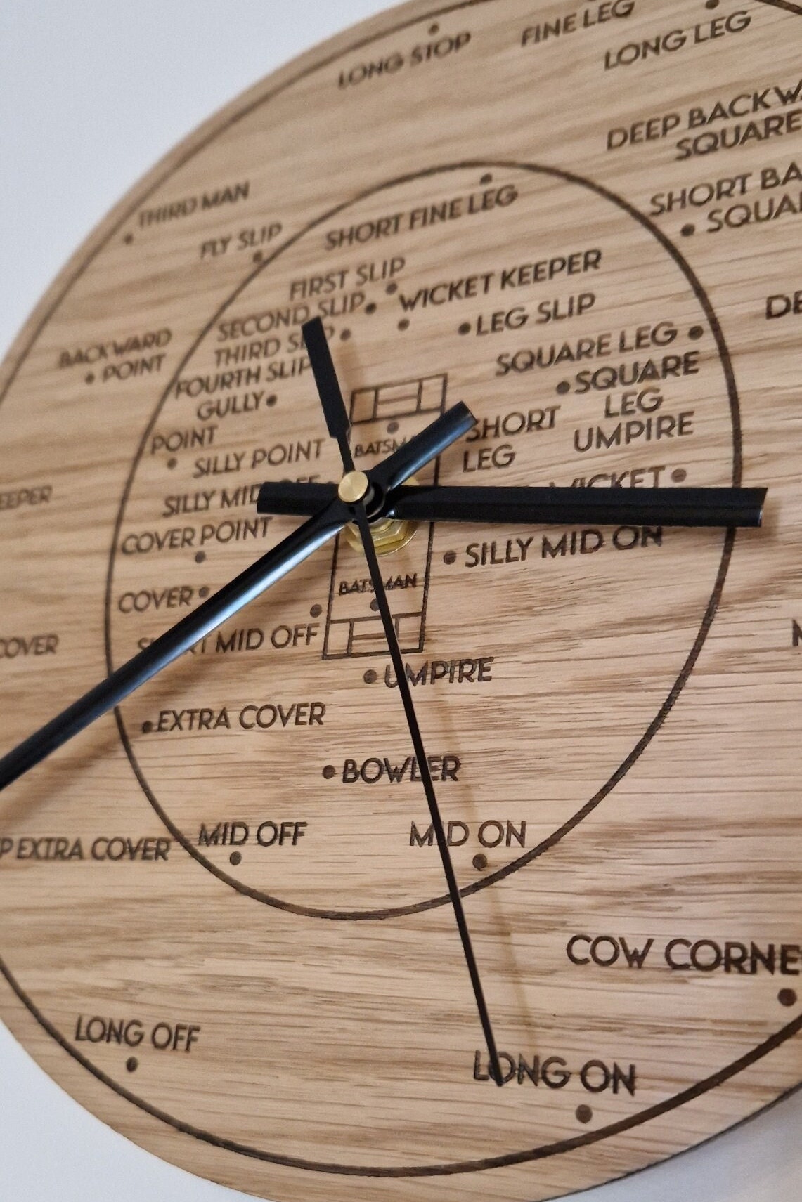 Oak Cricket Fielding Clock, Oak Wooden Clock, Cricket Clock ...