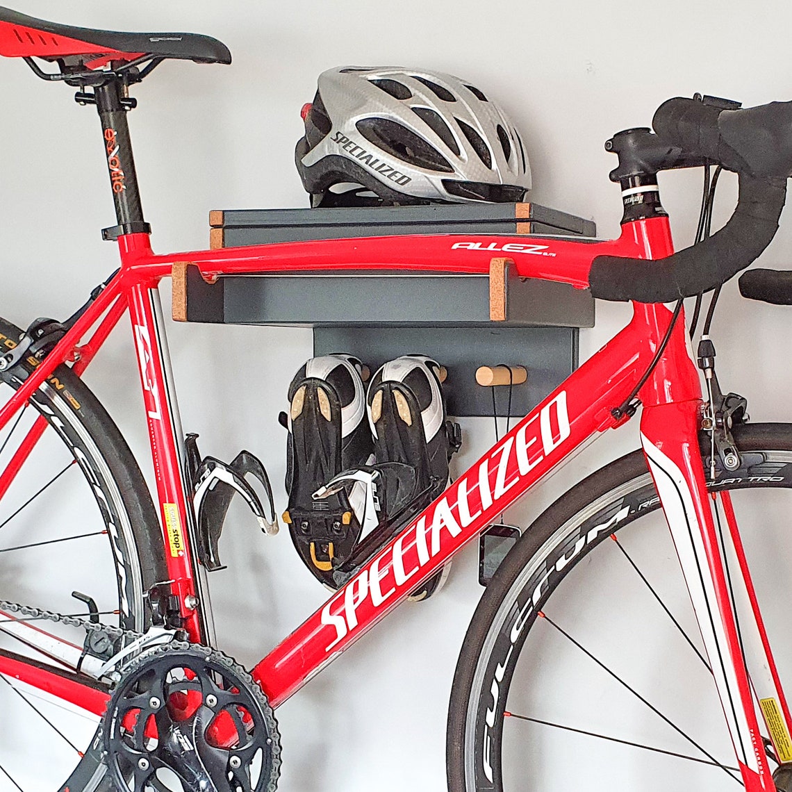 Handmade Wall Mounted Bike Rack, Christmas Gifts, Wooden Bicycle ...