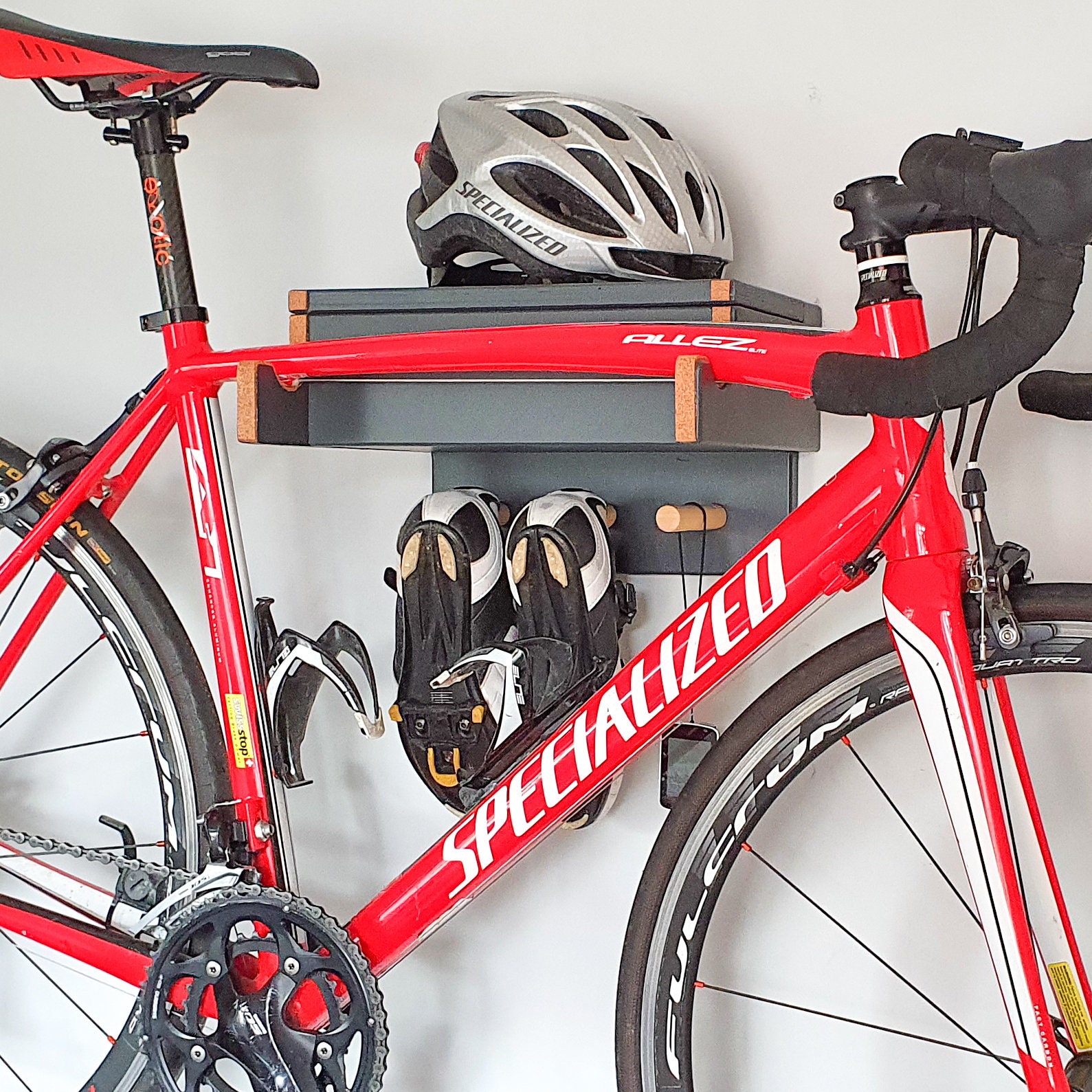 Handmade Wall Mounted Bike Rack, Christmas Gifts, Wooden Bicycle Storage Shelf, Home Gym ...