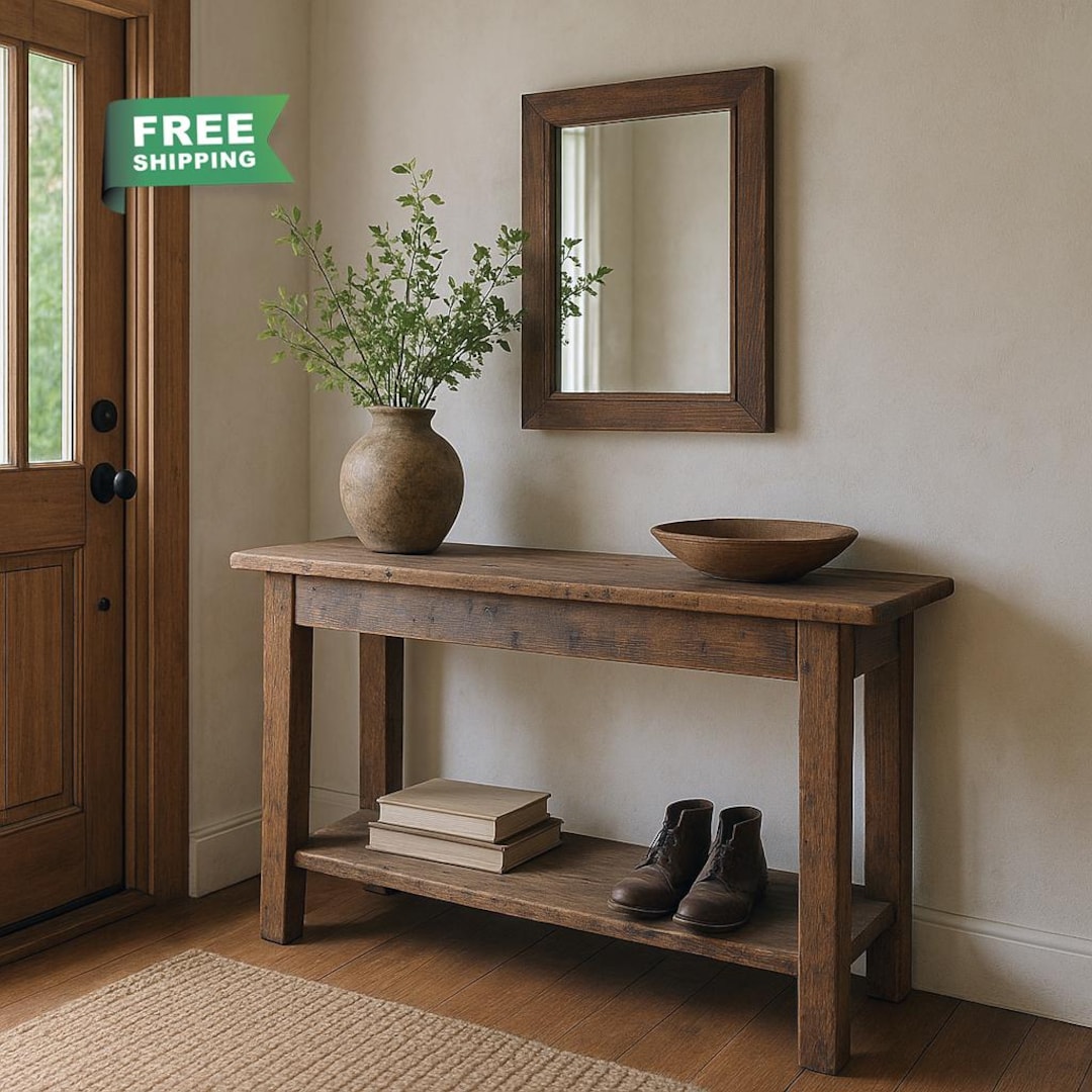 Rustic Wood Console Table for Entryway, Rustic Console Table Custom ...