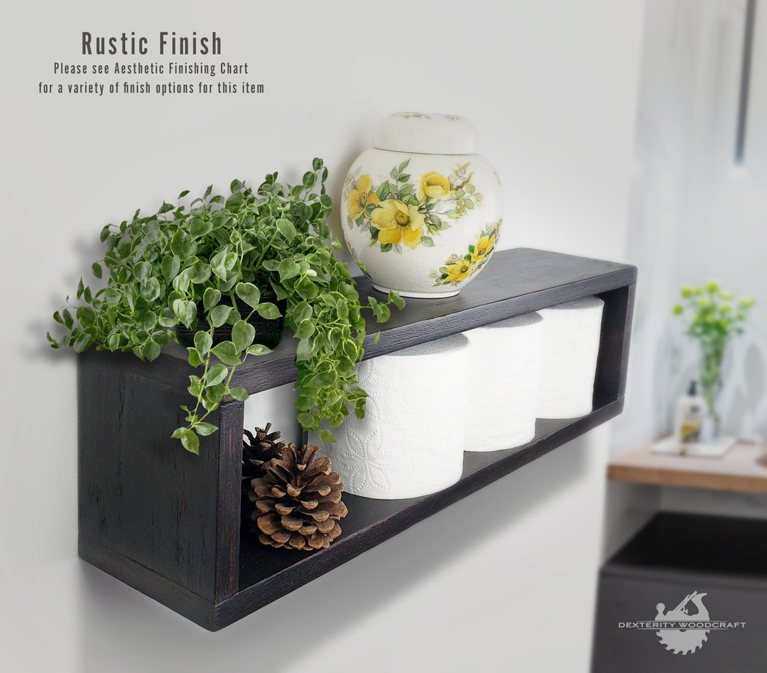 Floating Box Shelf, Wood Rectanglar Wall Mounted Shelves, Hallway and ...