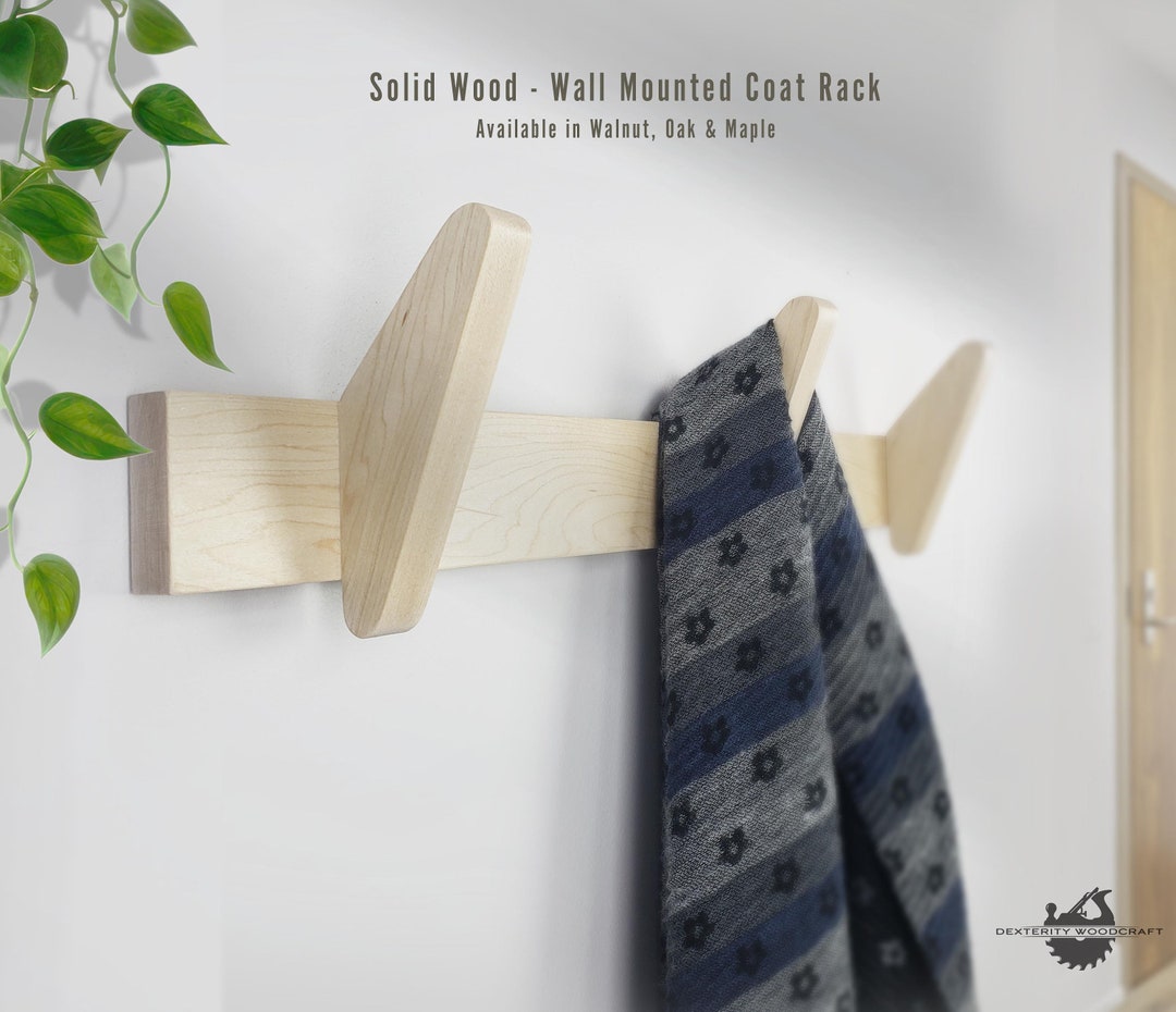 Wall Mounted Coat Rack, Mid Century Modern Coat Rack, Entryway ...