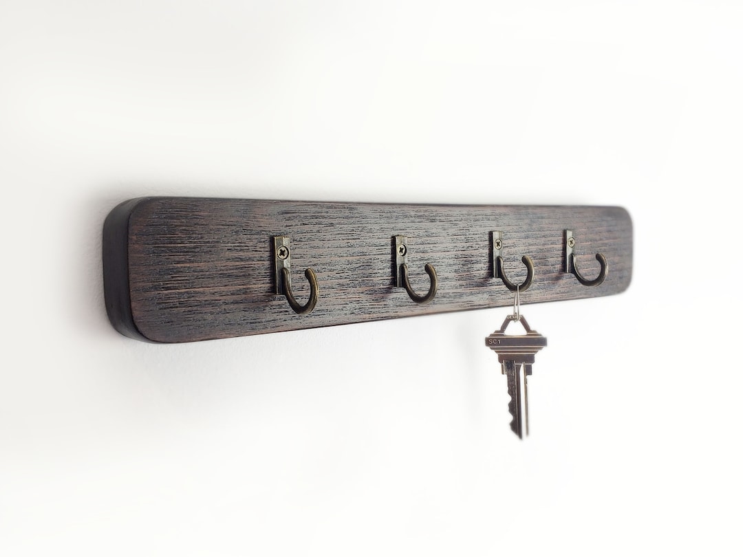 Wall Mounted Key Holder, Wooden Key Rack, Entryway Key Organizer, Key ...