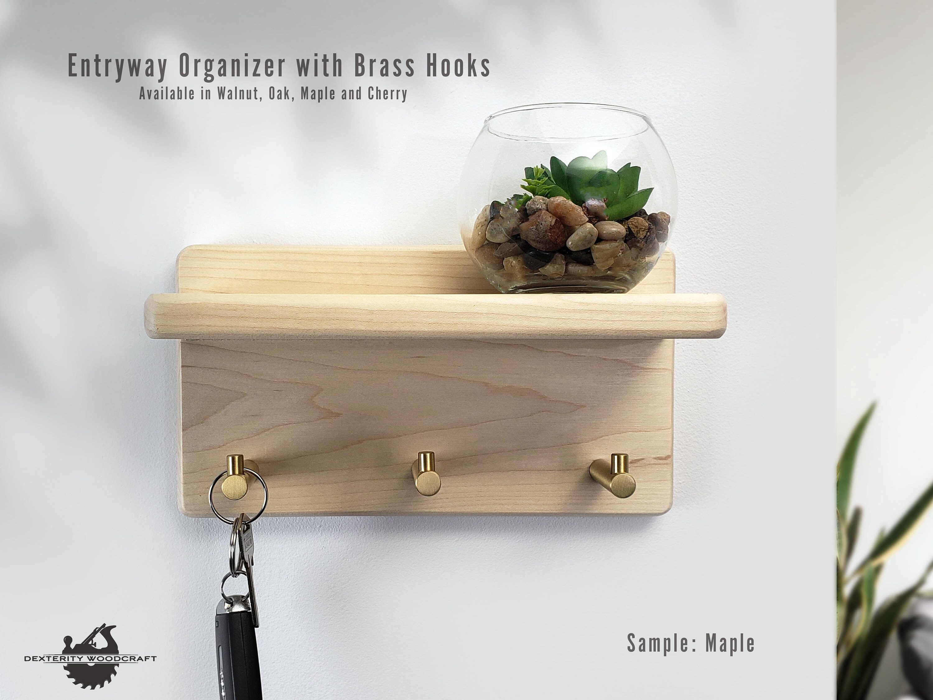 Entryway Key Holder, Maple Key Holder, Entryway Organizer, Floating Key ...
