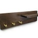 Solid Walnut Key Hook Entryway Organizer, Walnut Entryway Organizer ...