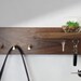 Solid Walnut Key Hook Entryway Organizer, Walnut Entryway Organizer ...