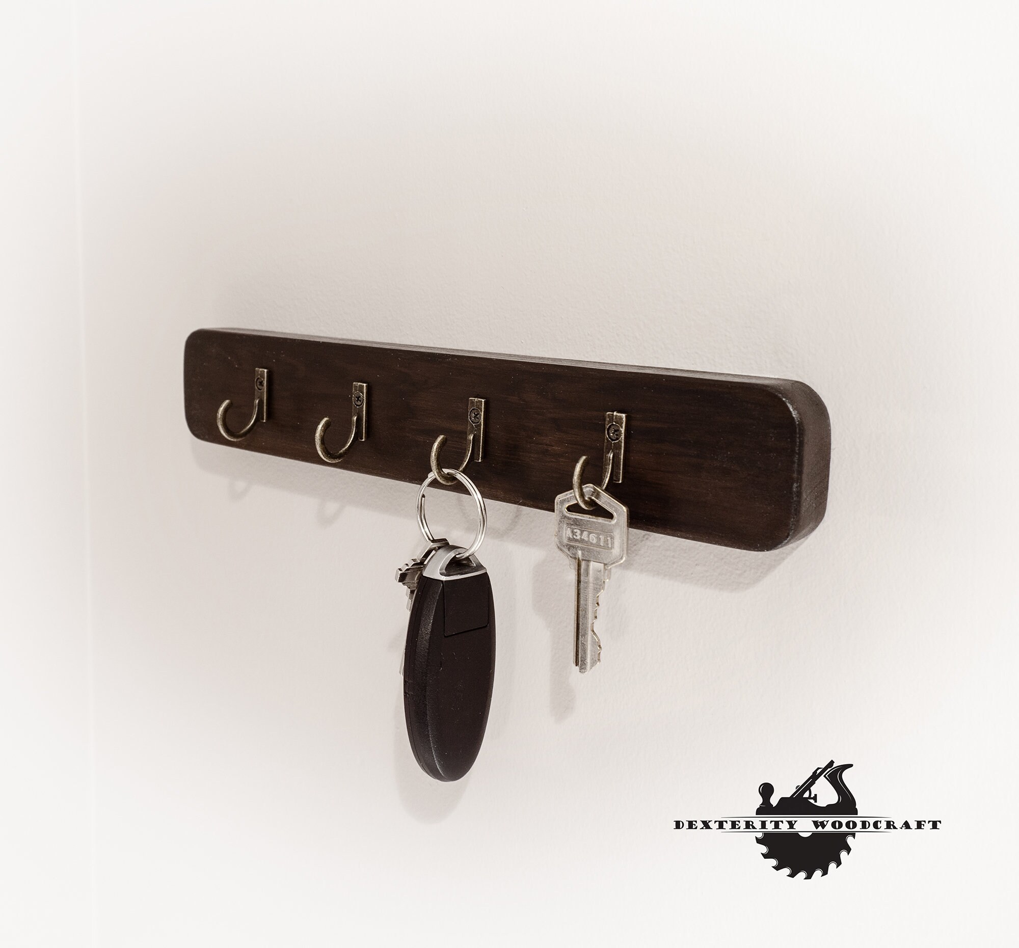 Wall Mounted Key Holder Wooden Key Rack Entryway Key - Etsy Canada