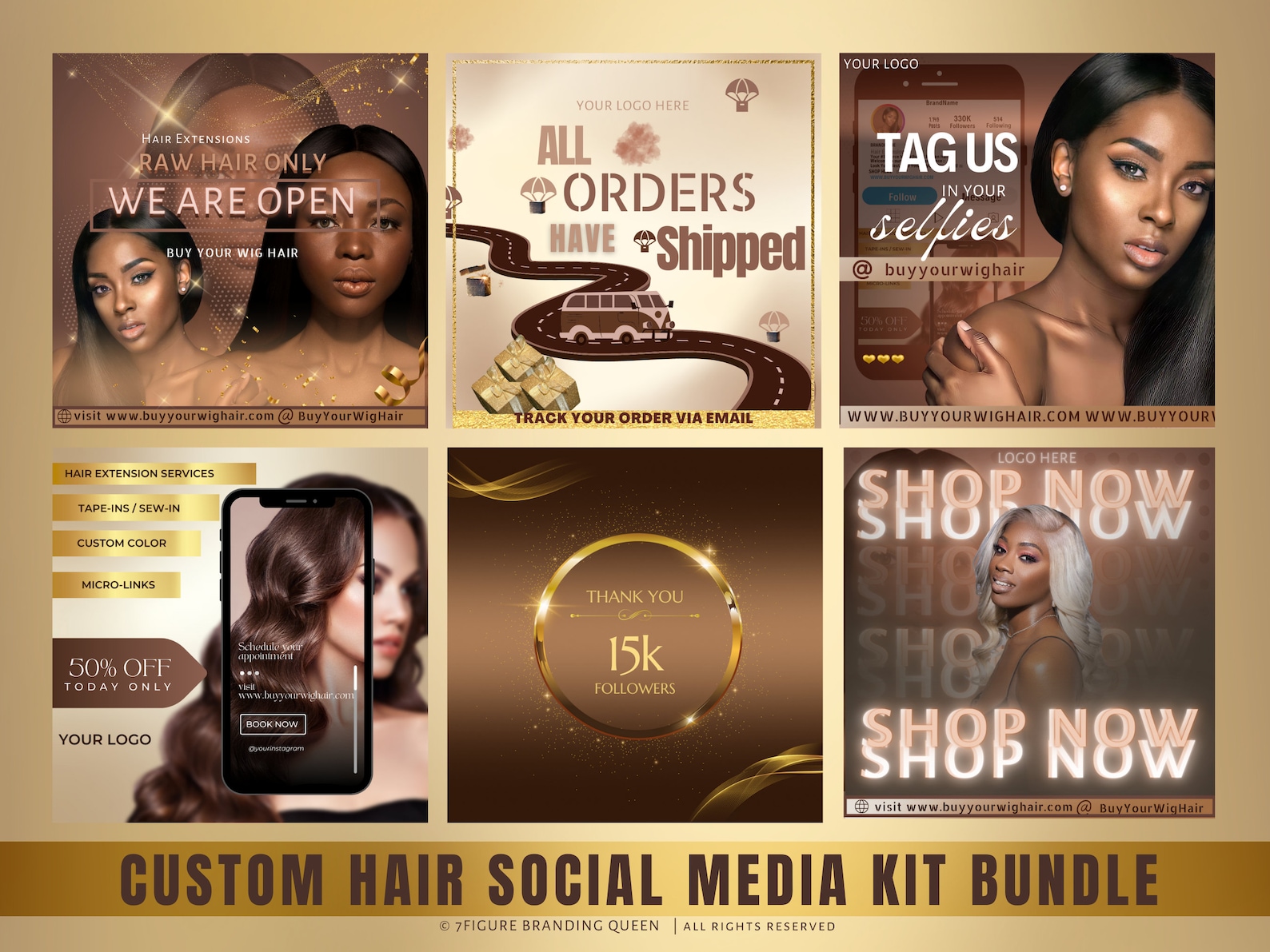 Social Media Flyer for Hair Extensions, Hair E-flyer Templates, Social ...