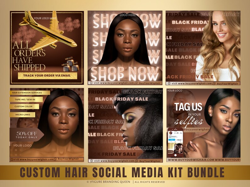 Social Media Flyer for Hair Extensions, Hair E-flyer Templates, Social ...