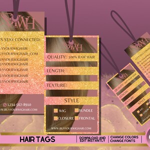 DIY Hair Hangtag & Bundle Wrap Design, Hair Bundle Hangtag, Hair ...