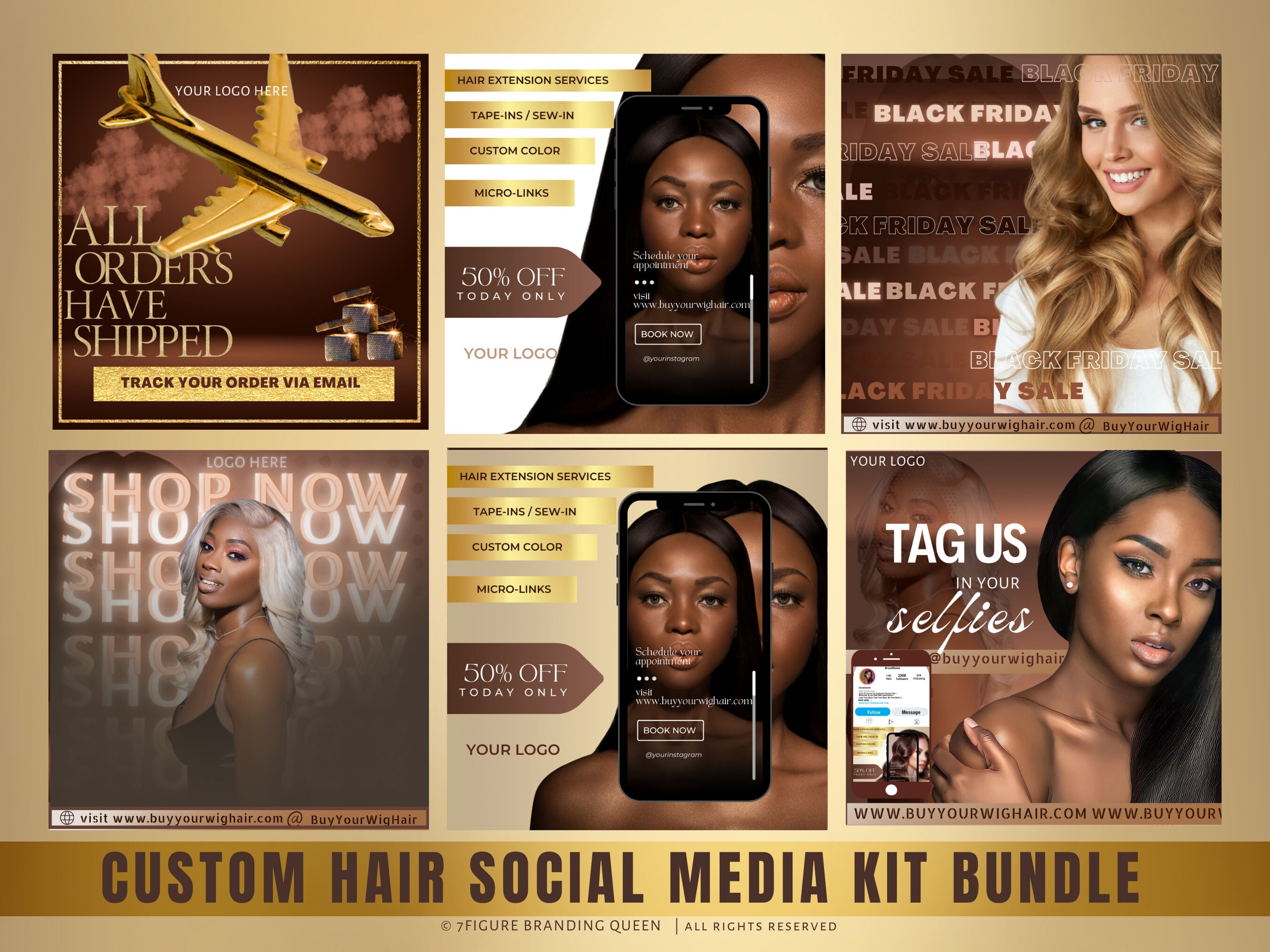 Social Media Flyer for Hair Extensions, Hair E-flyer Templates, Social ...