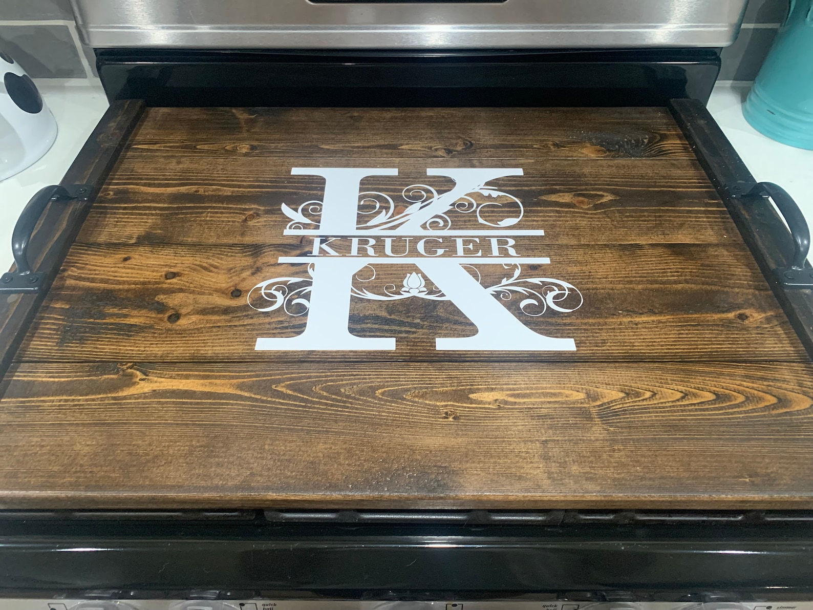 Personalized Monogram Stove Top Cover Free Shipping - Etsy