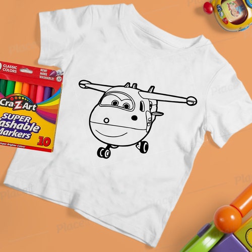 SUPER Wings KIDS Coloring Shirts W/ MARKERS - Etsy