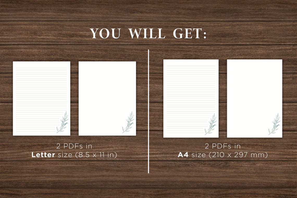 Elegant Sprig Printable Stationery / Beautiful Printable - Etsy