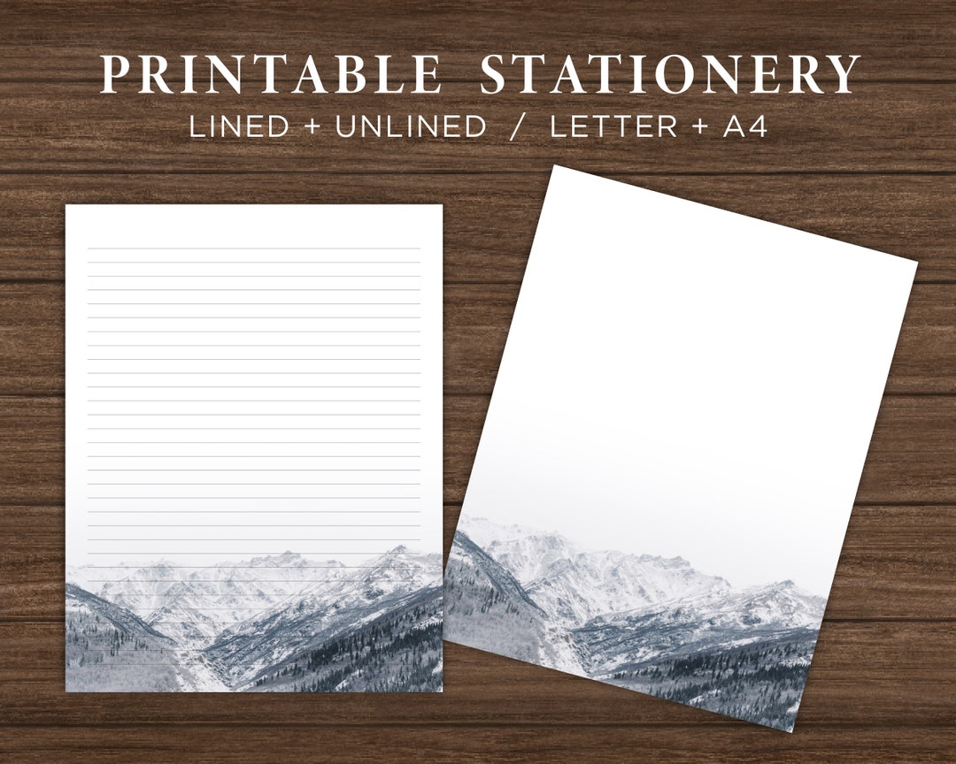 Mountain Printable Stationery Paper / Nature Printable Stationary Paper ...