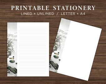 Plain Printable Stationery Paper / Printable Stationary Set / - Etsy