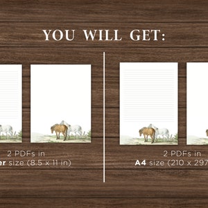 Horses Printable Stationery / Horse Printable Stationary Paper / Animal ...