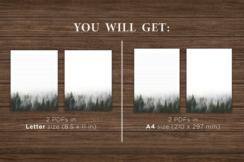 Forest Printable Stationery Paper / Trees Printable Stationary Paper ...