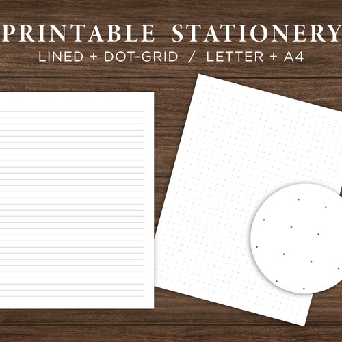 Plain Printable Stationery Paper / Printable Stationary Set / | Etsy