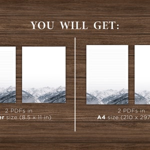 Mountain Printable Stationery Paper / Nature Printable Stationary Paper ...