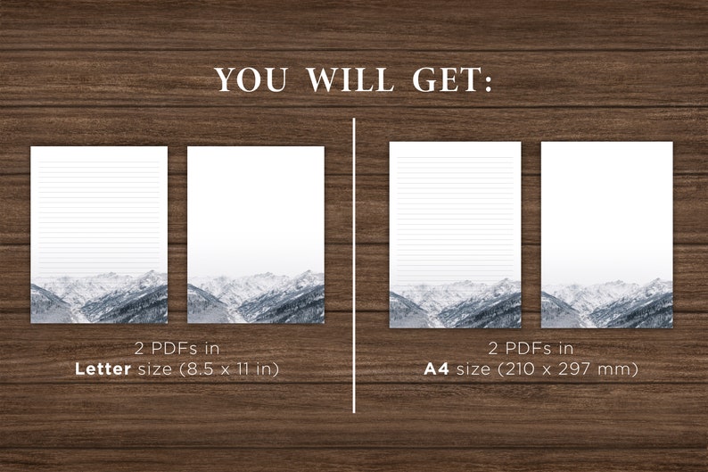 Mountain Printable Stationery Paper / Nature Printable Stationary Paper ...