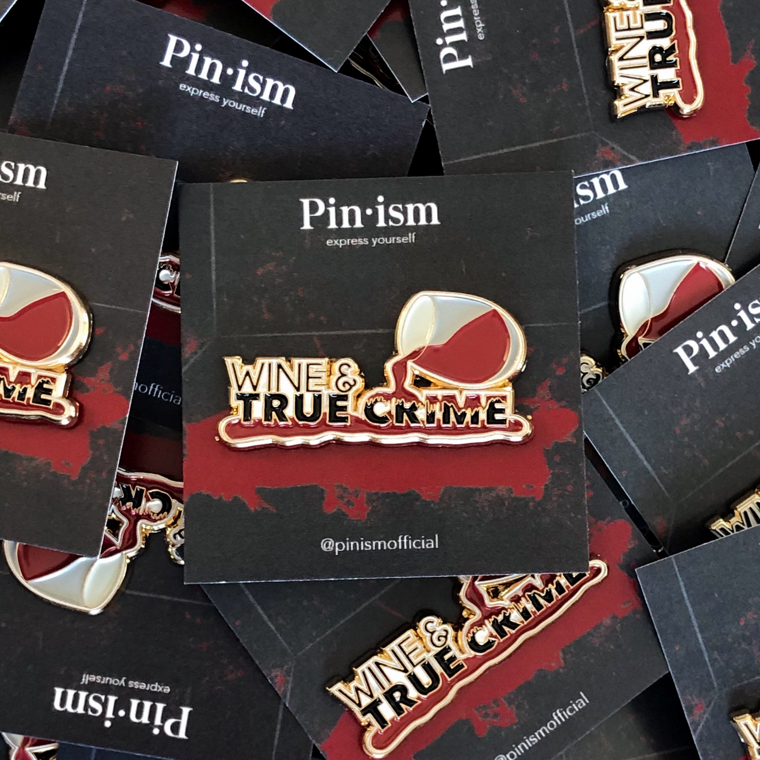 Wine & True Crime, Soft Enamel Pin for True Crime Lovers, Halloween ...