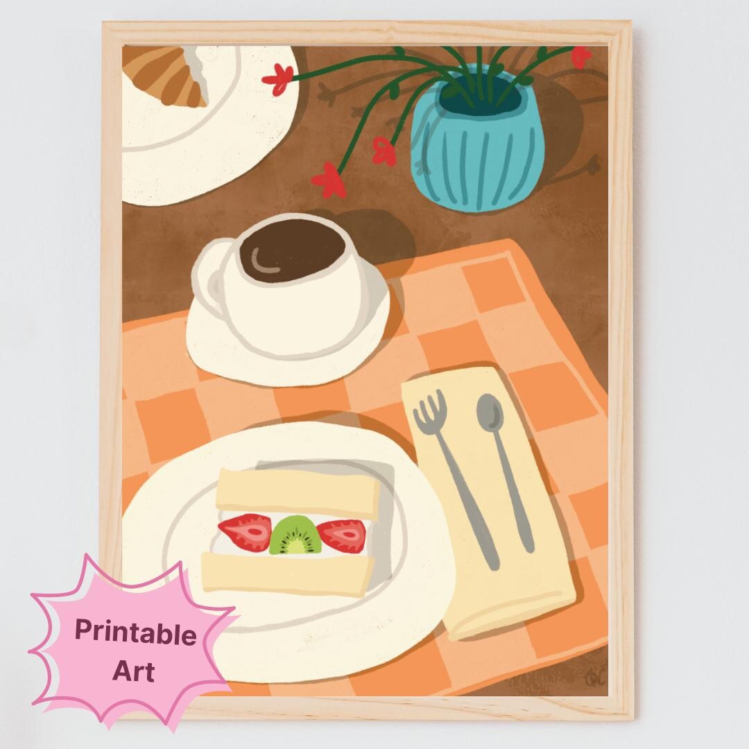 Fruit Sando Downloadable Art, Digital Cafe Vibes Poster - Etsy