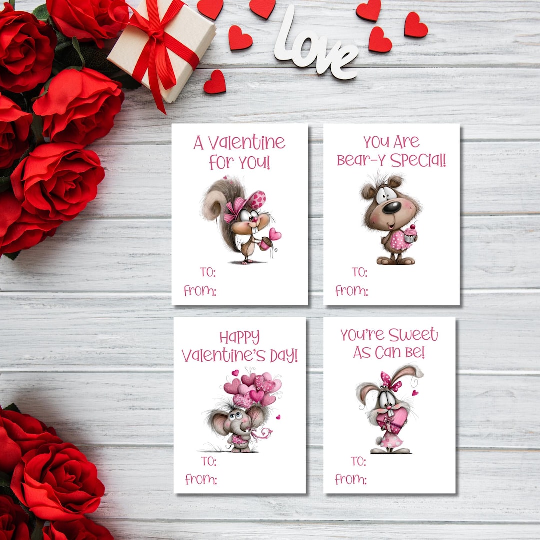 10 Valentine’s Day Cards Bundle: Classroom Exchange Valentines ...