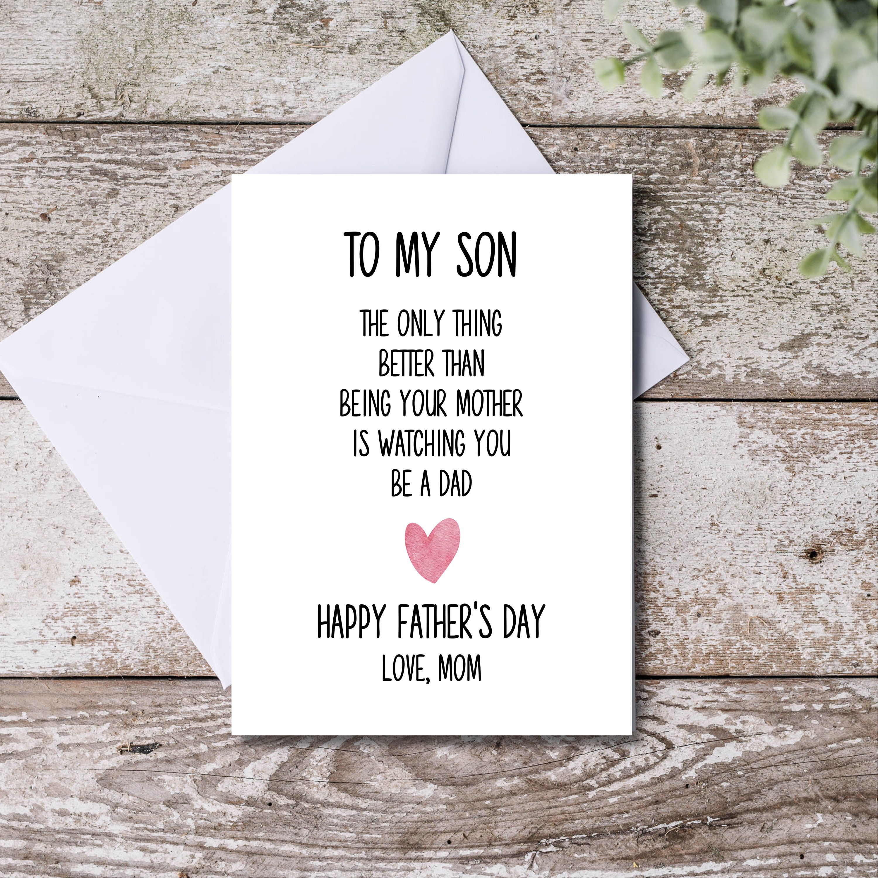 Father's Day Card for Son From Mom (printable) - Etsy