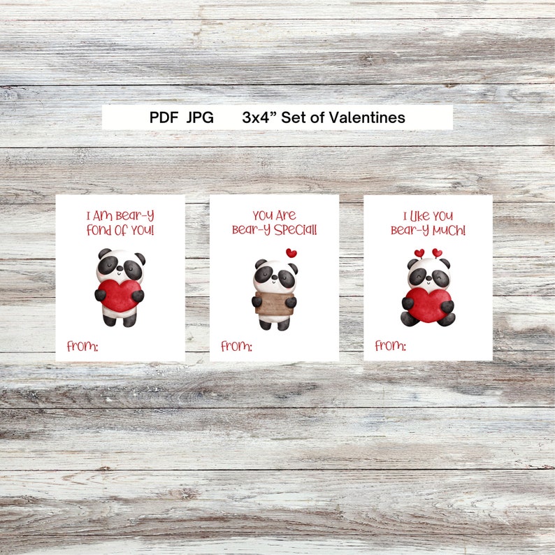 Panda Valentines, Kids Valentine Day Cards, Classroom Valentines ...