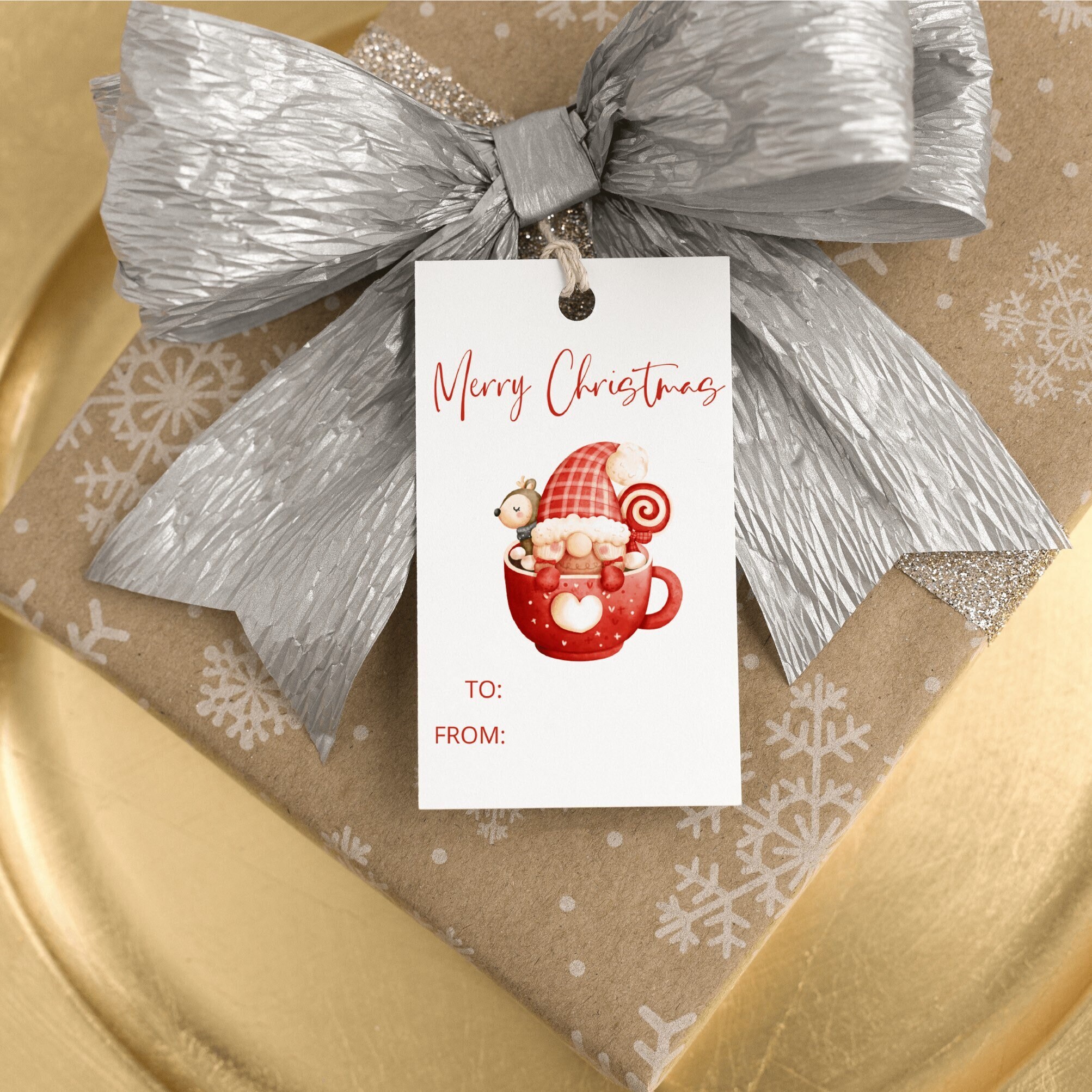 Santa Christmas Gift Tags Holiday Gift Tags Christmas - Etsy