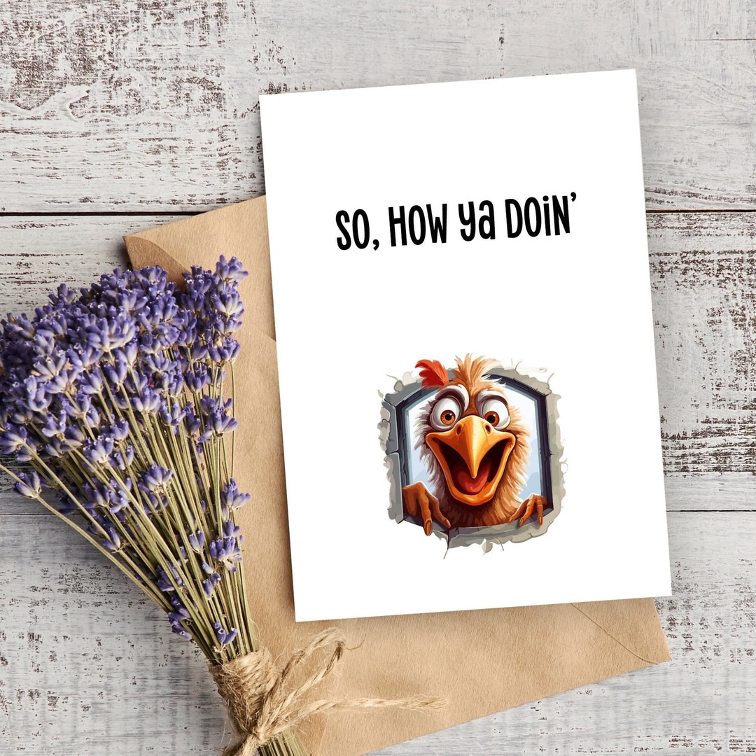 Printable so How Ya Doin Funny Card Friendship Card Get - Etsy