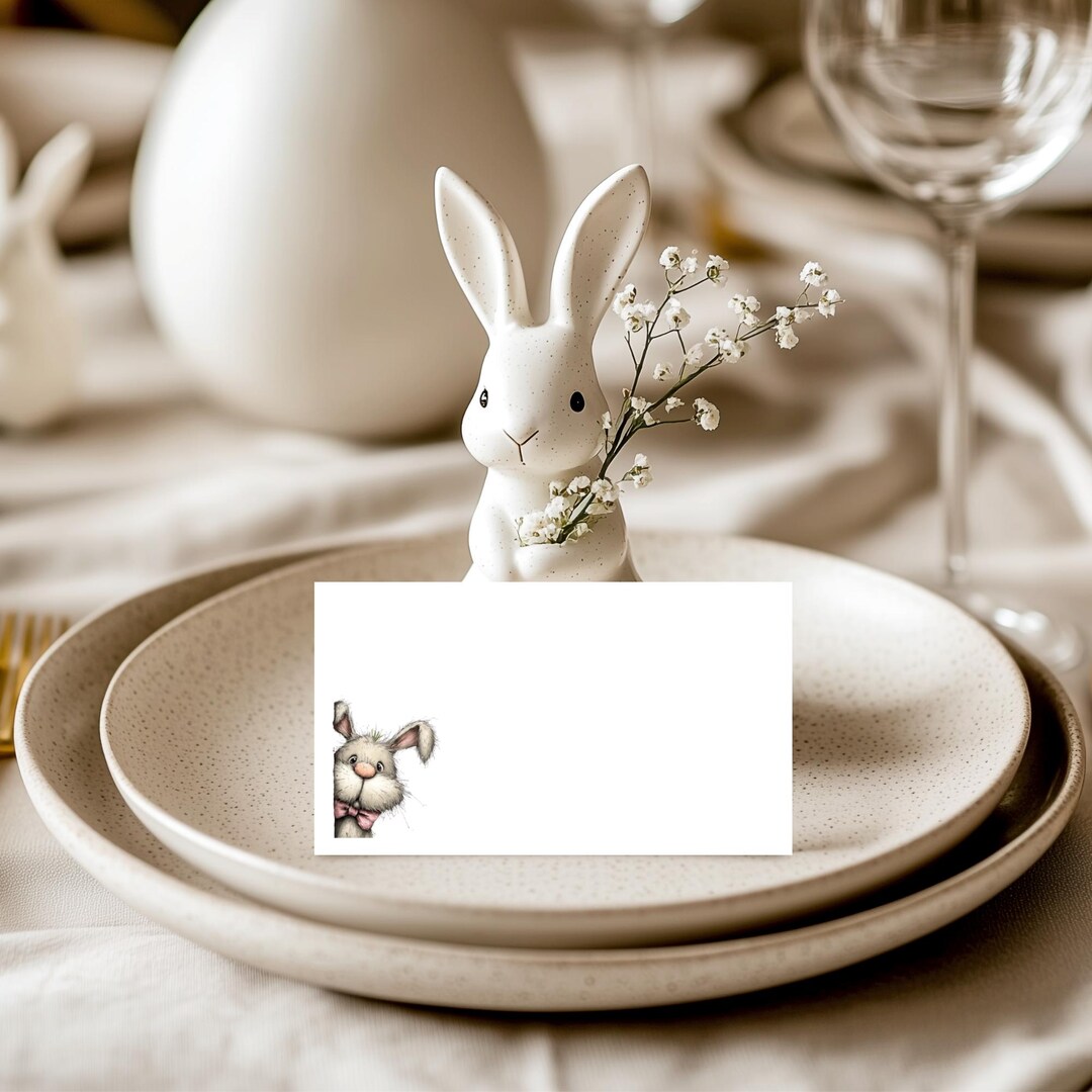 Whimsical Easter Flat Place Card Designs: Bonus Tent Cards Included ...