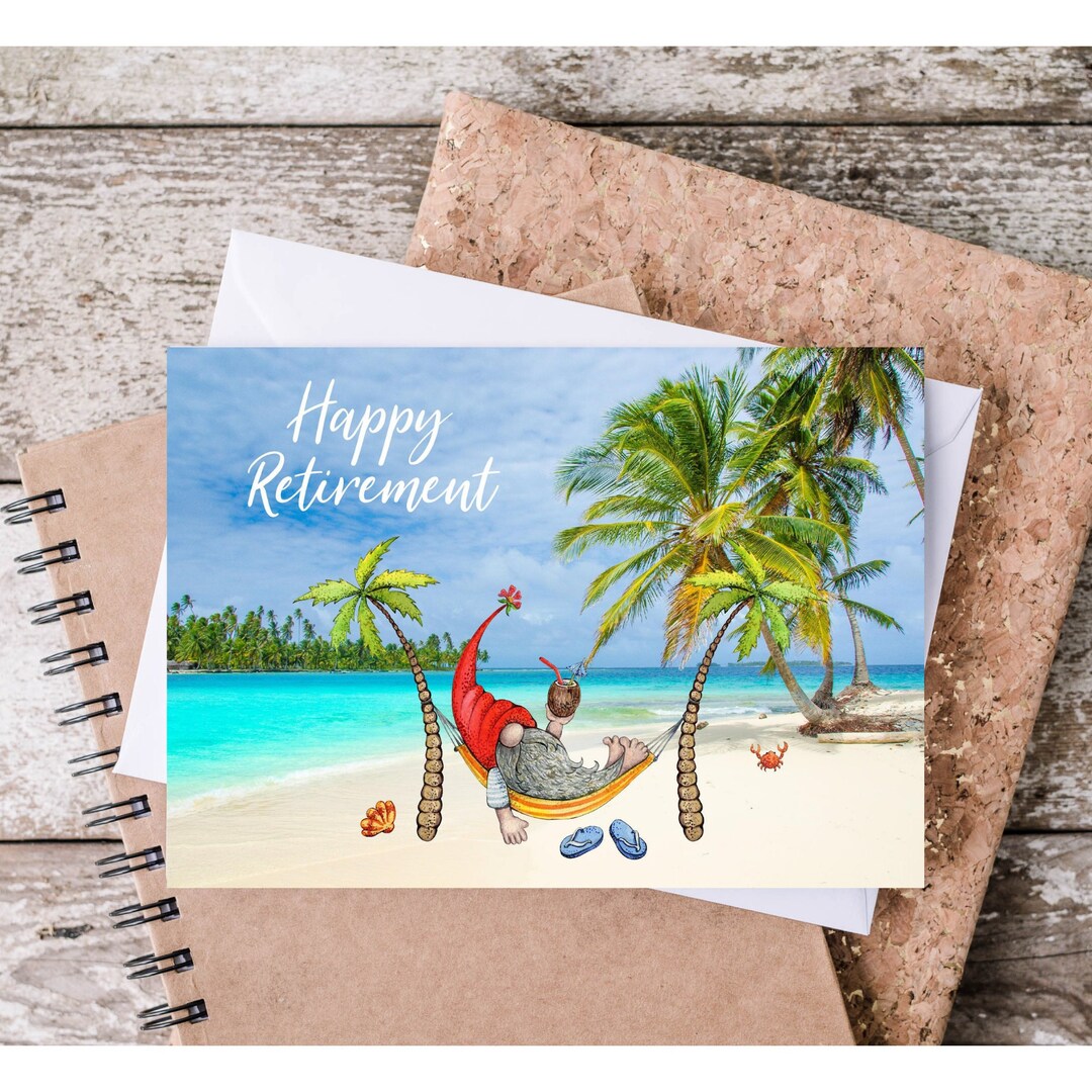 Retirement Card, Happy Retirement, Gnome Retirement, Beach Retirement ...