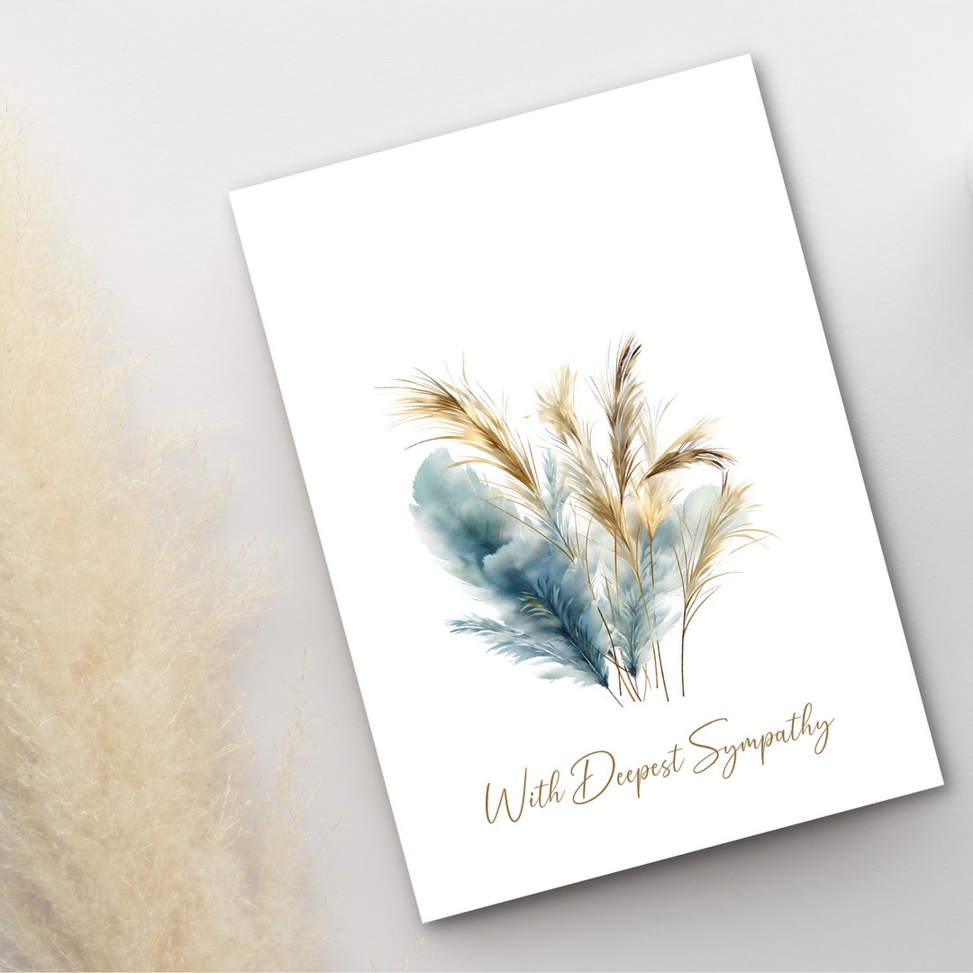 Printable With Deepest Sympathy Condolence Card, Sympathy Card for ...