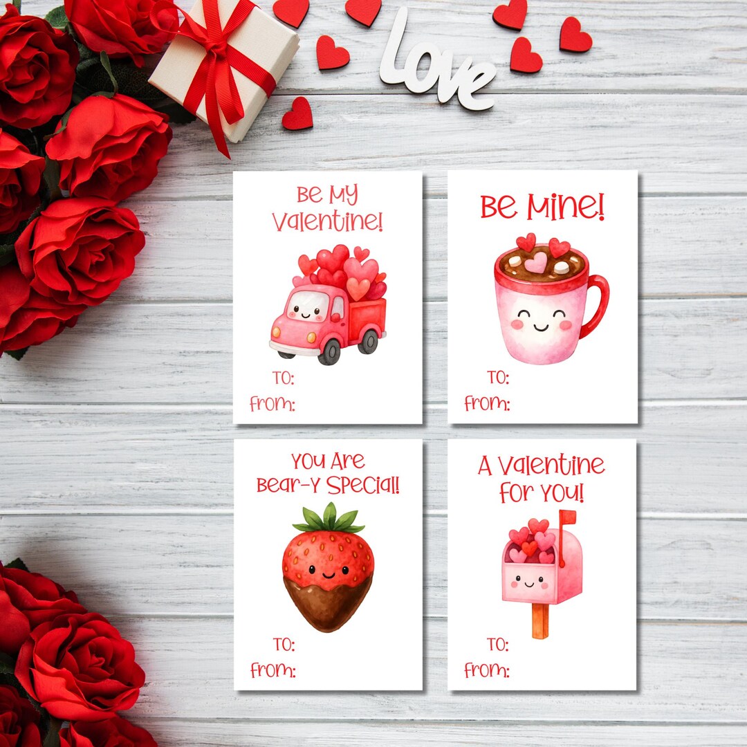 15 Valentine’s Day Cards Bundle: Classroom Valentines (printable ...