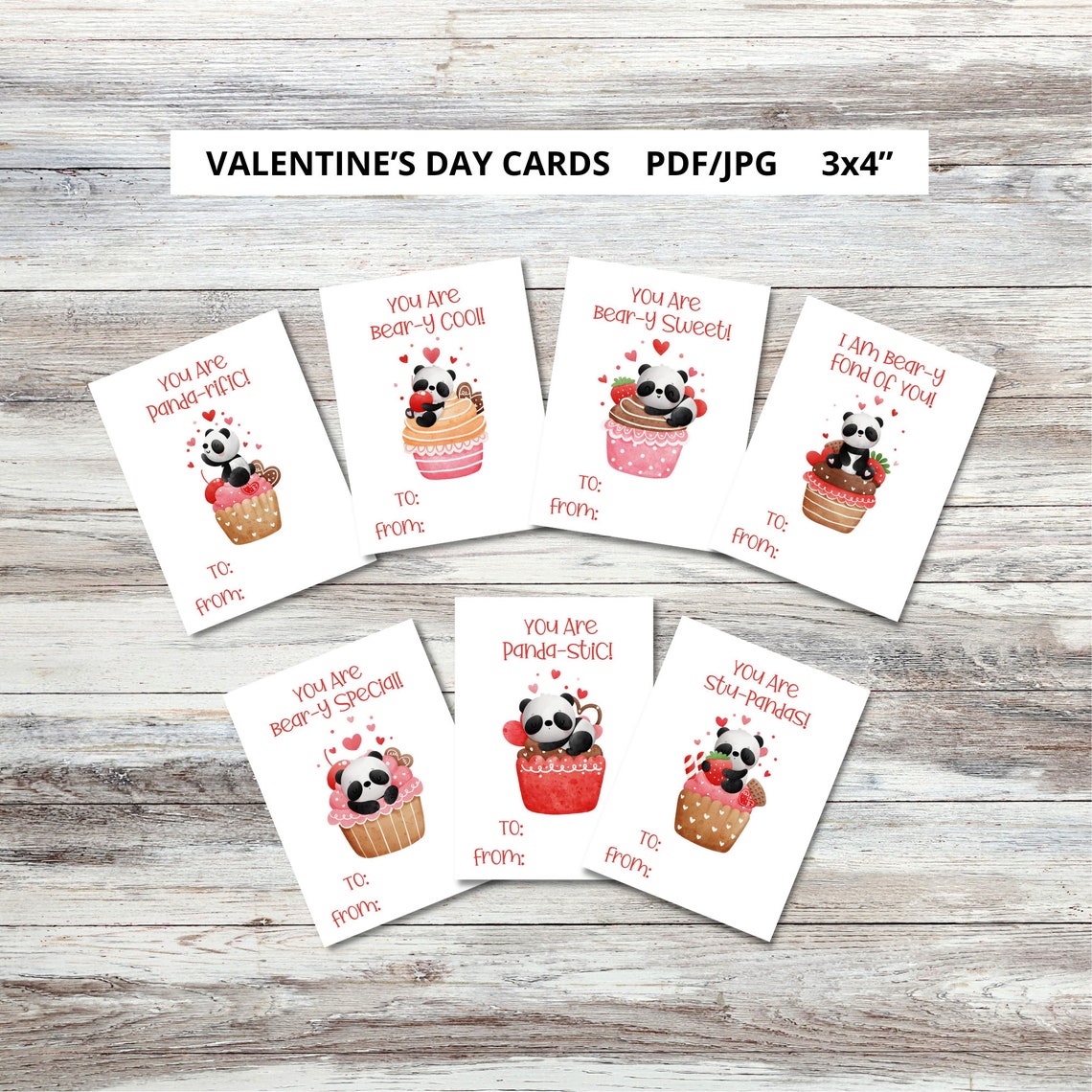 Panda Valentines, Kids Valentines Day Cards, Classroom Valentines ...