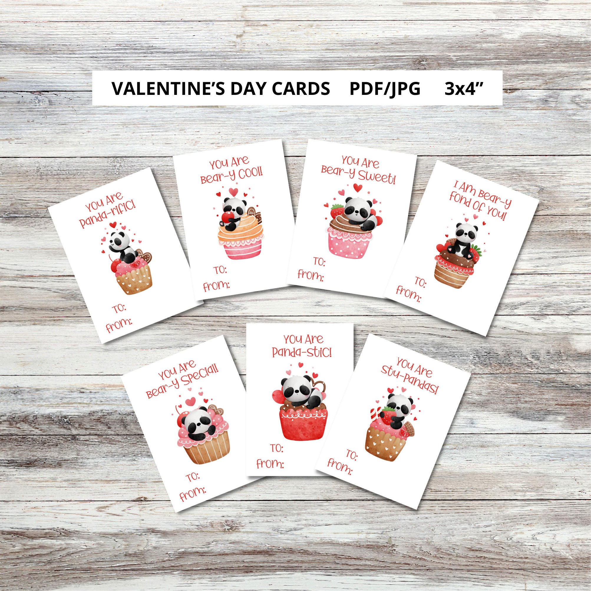 Panda Valentines, Kids Valentines Day Cards, Classroom Valentines ...