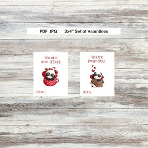 Panda Valentines, Kids Valentine Day Cards, Classroom Valentines ...