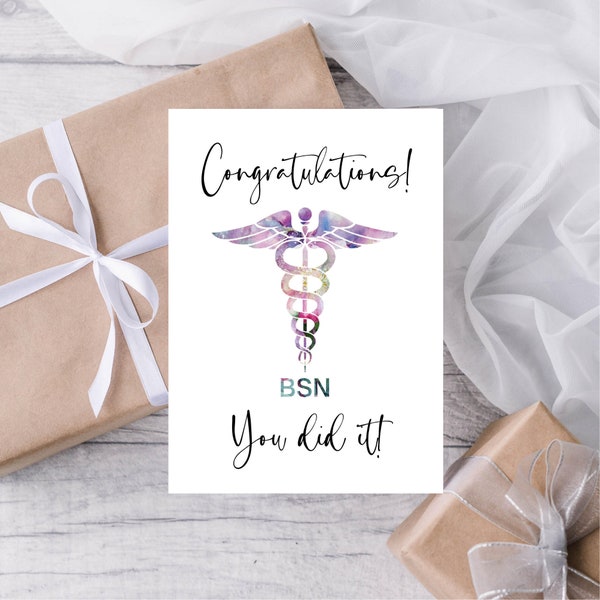 Nurse Bsn Graduation Card - Etsy
