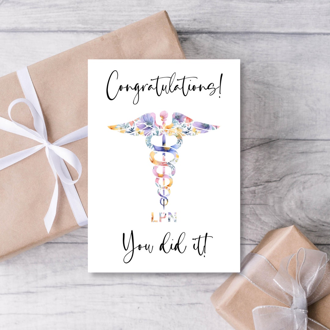 Nursing School LPN Graduation Card, Congratulations Card, You Did It ...