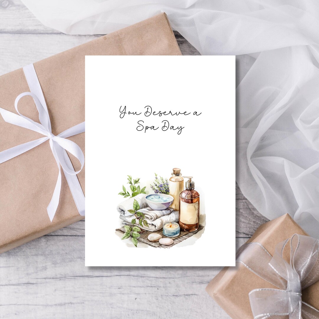 Spa Day Card, You Deserve A Spa Day Card for Employee Appreciation ...