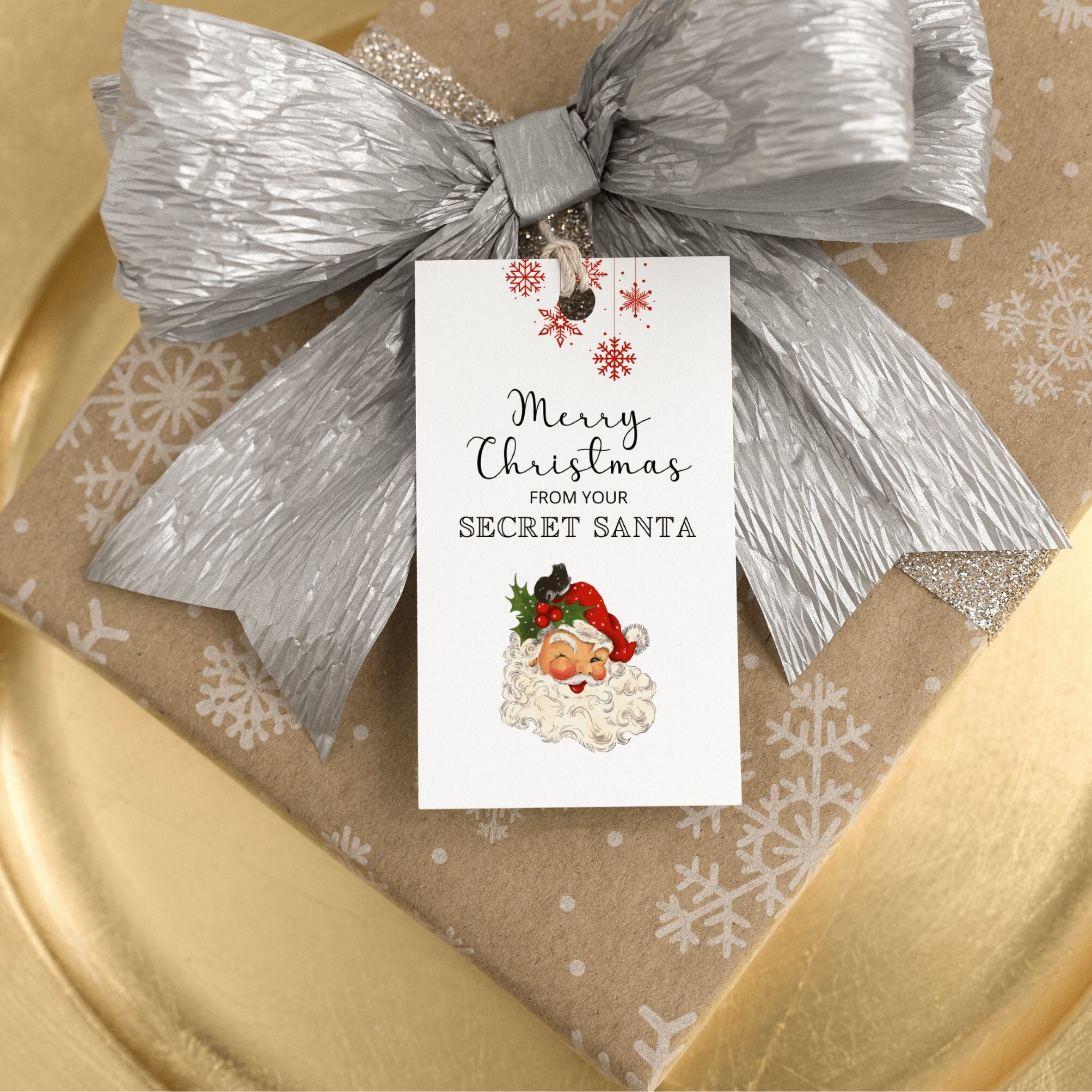 Secret Santa Gift Tags, Merry Christmas Holiday Gift Tags, Printable - Etsy