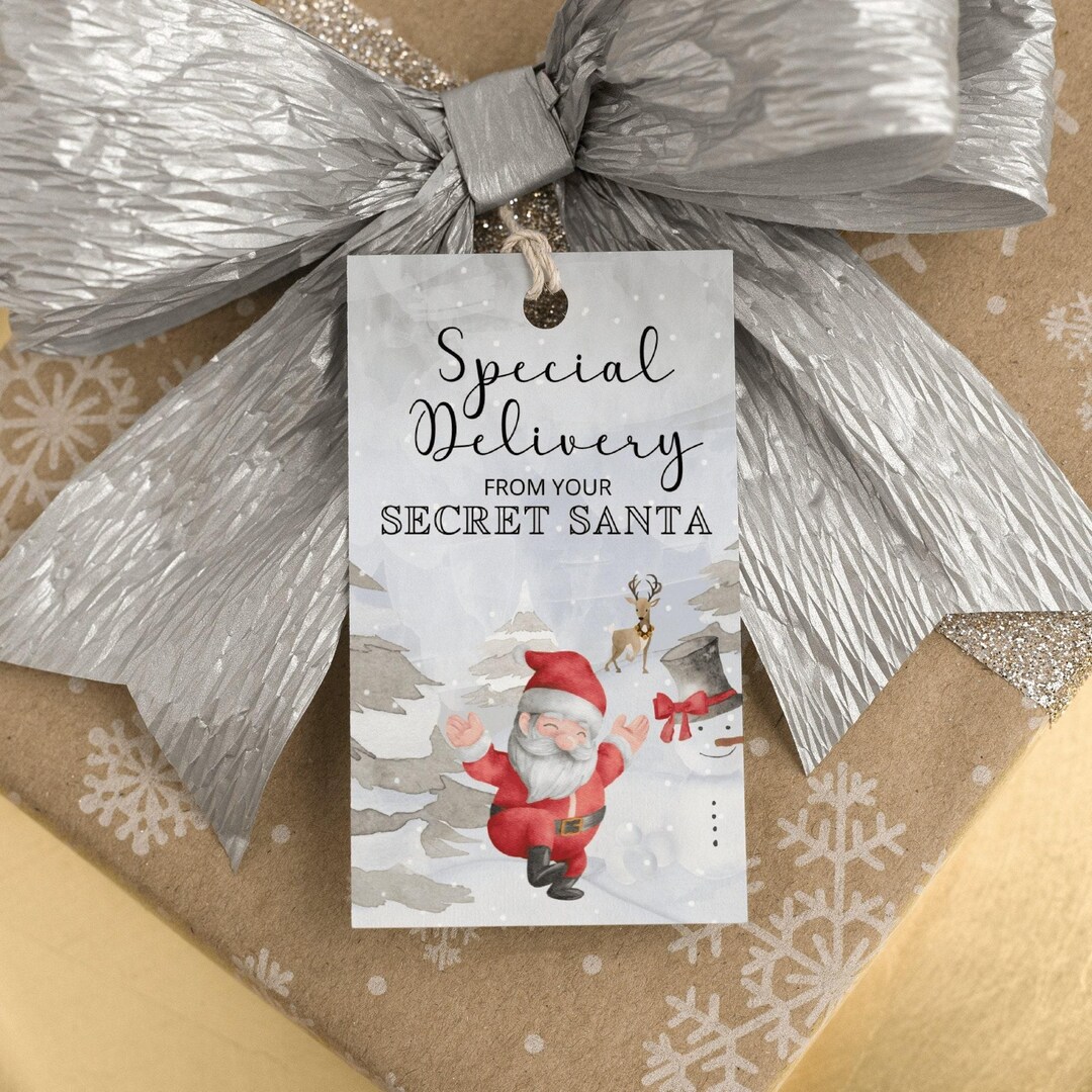 Secret Santa Gift Tags: Special Delivery Christmas Stickers (printable ...